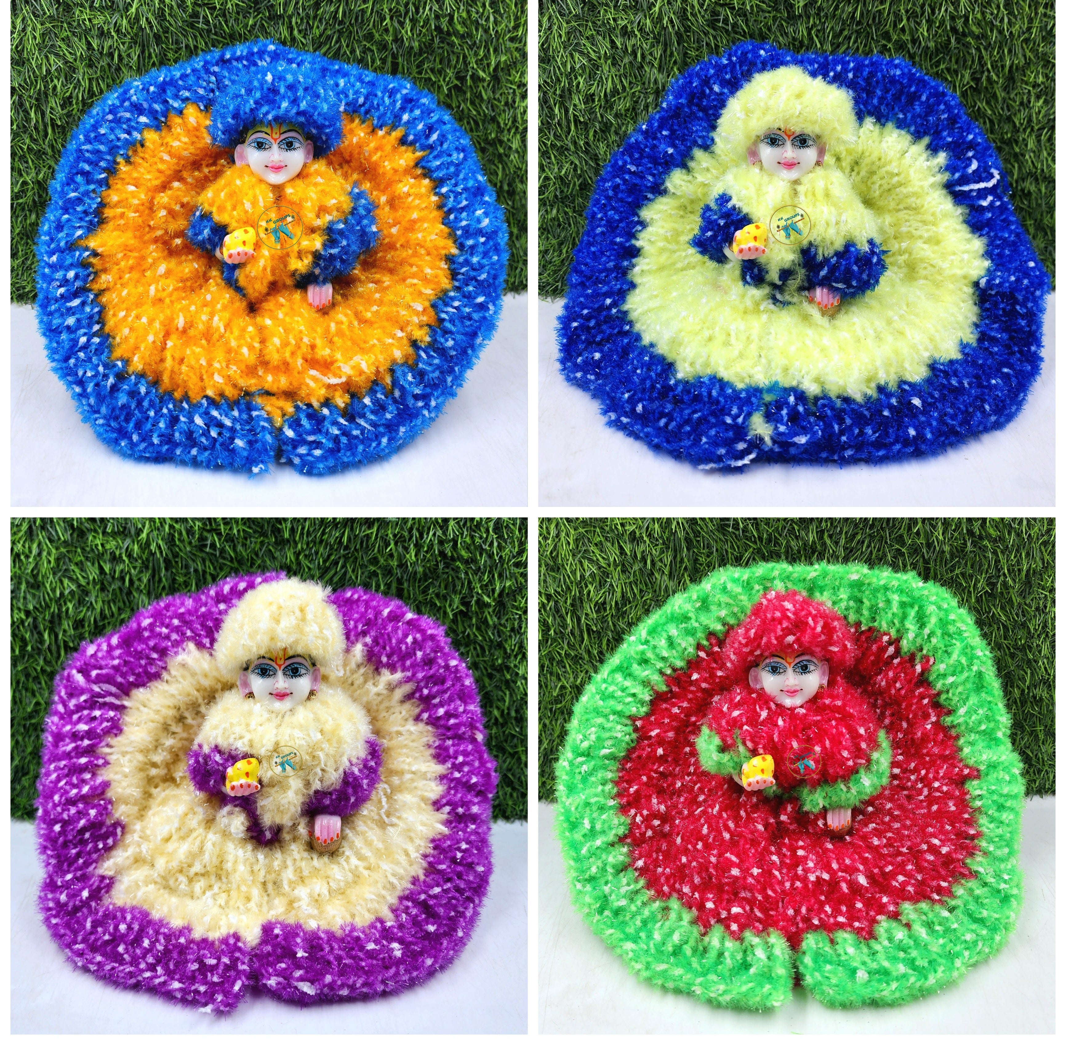 Winter Special chamki woollen dress combo pack of 4 for laddu gopal ji ...